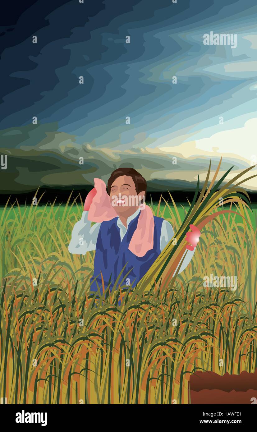 Painting harvesting rice hi-res stock photography and images - Alamy