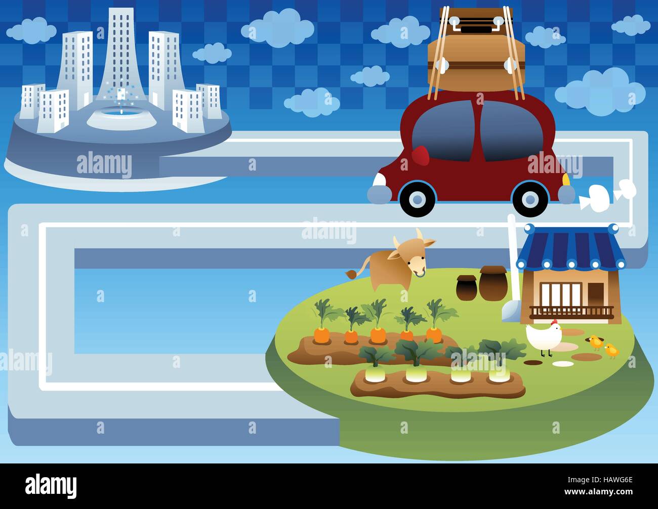 Small town farm in Stock Vector Images - Alamy