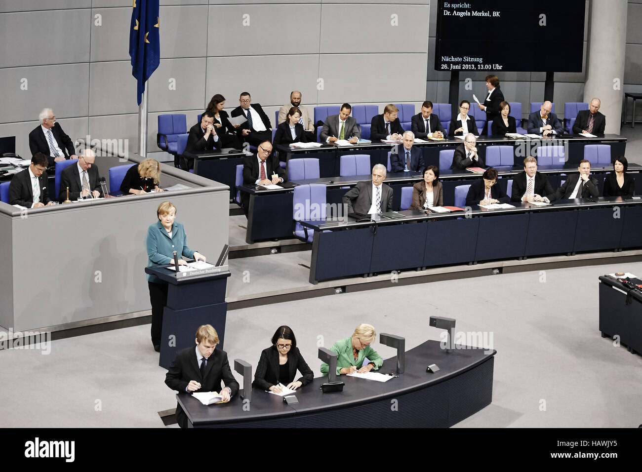 Berlin germany bundestag session angela merkel hi-res stock photography ...