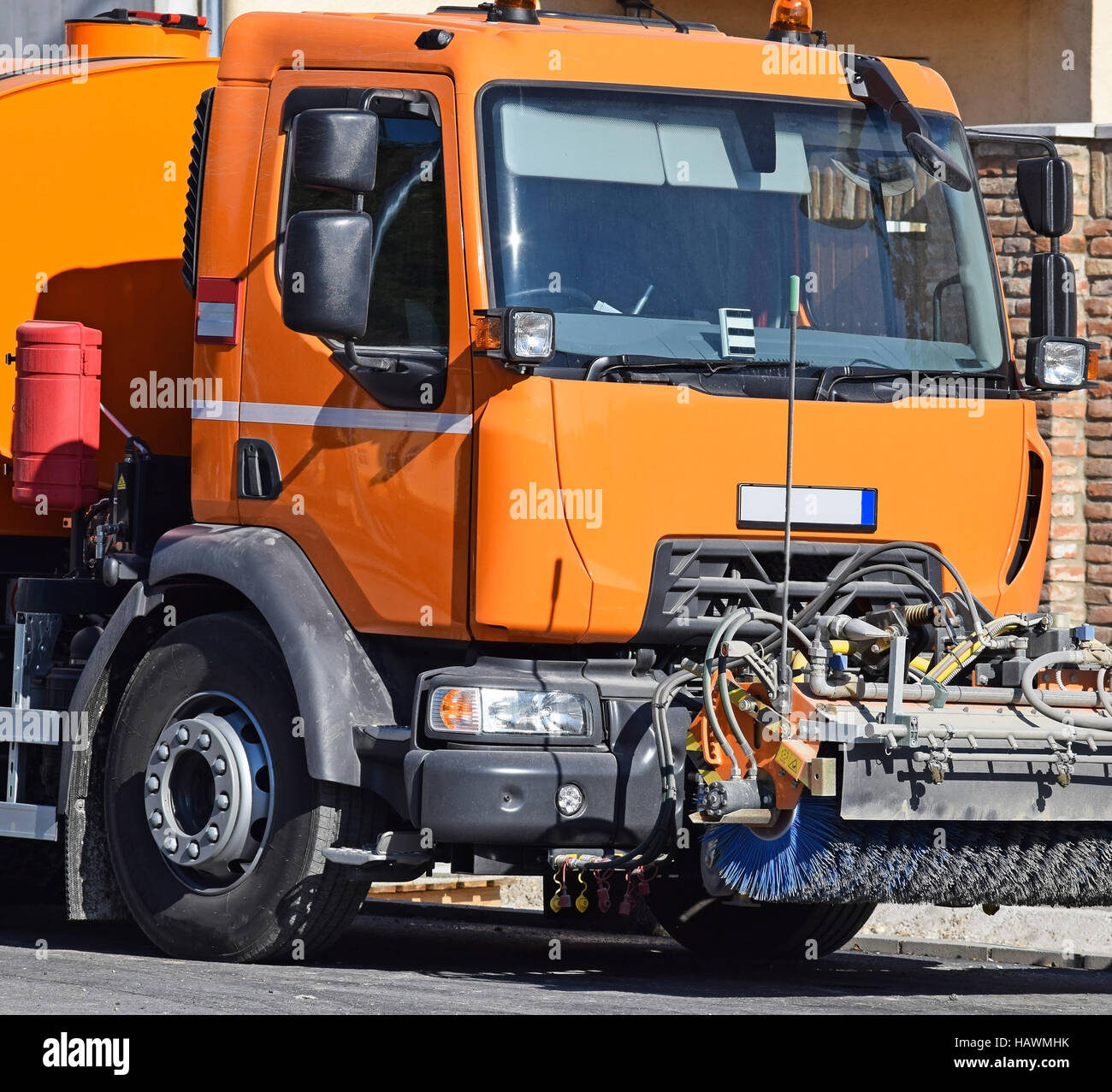 Street cleaner vehicle in the city Stock Photo - Alamy