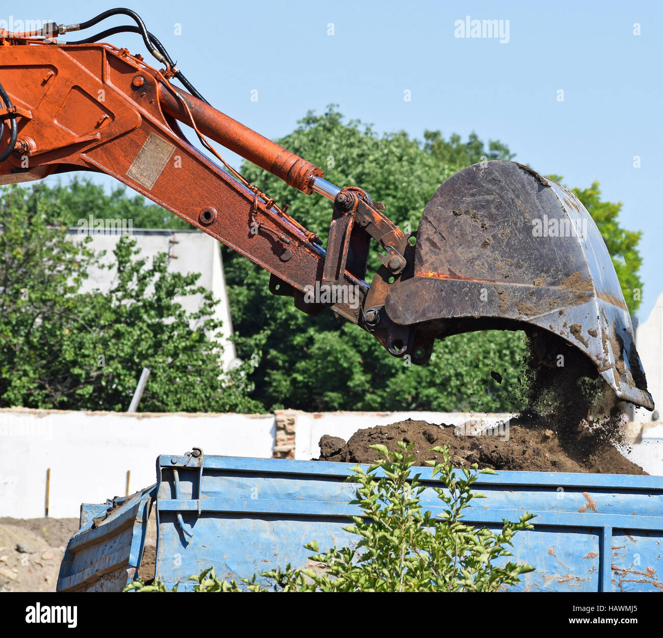 Excavator at work Stock Photo - Alamy