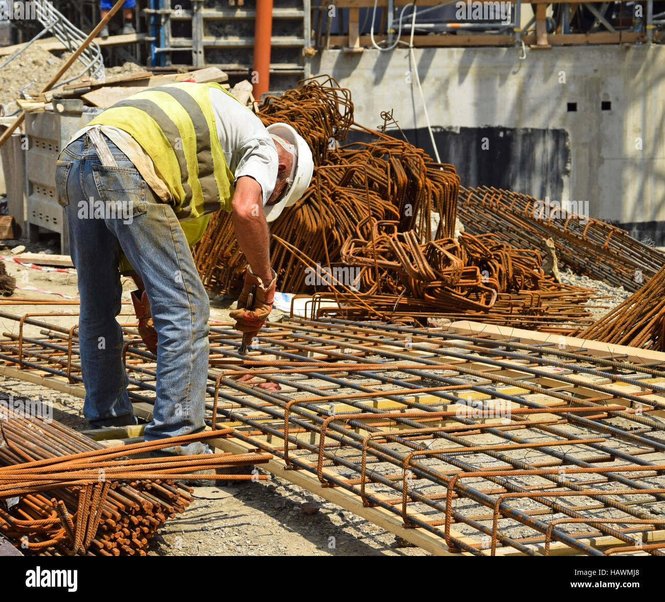 Construction worker at work Stock Photo - Alamy