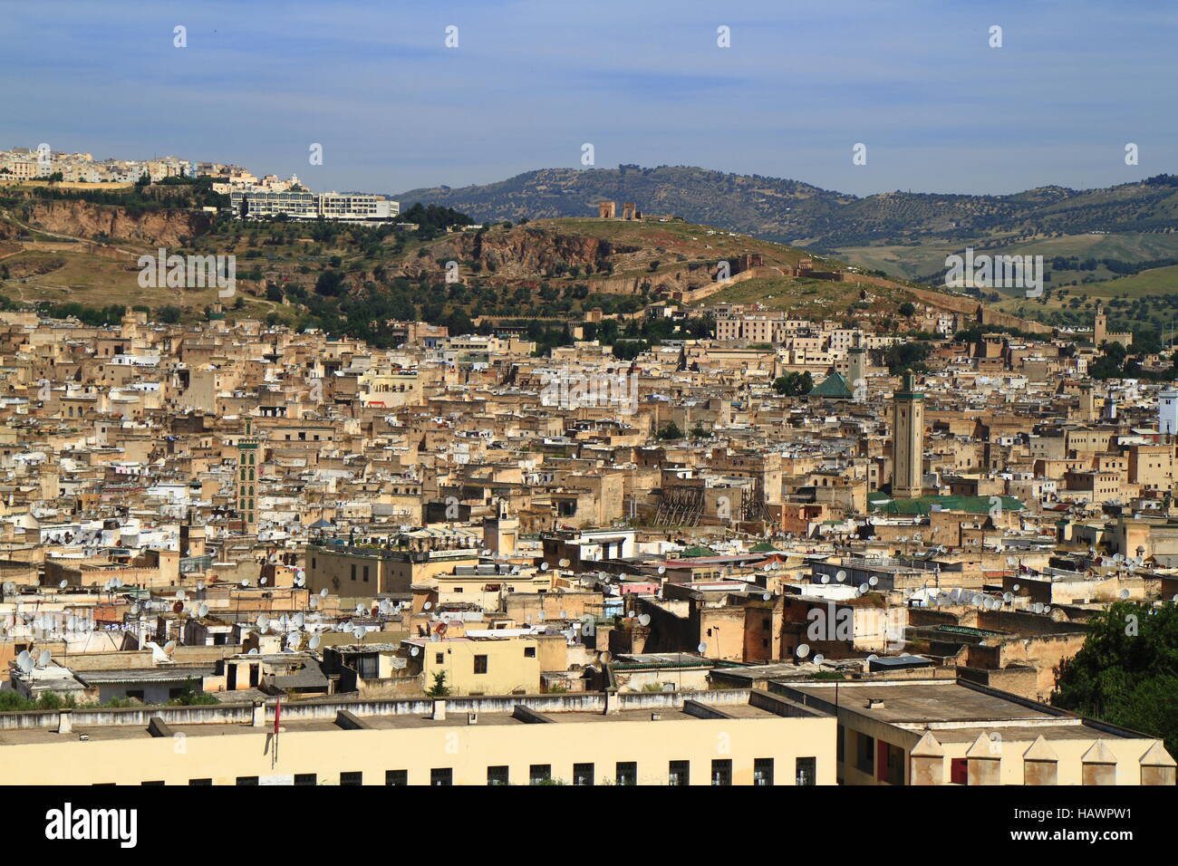 Morocco fes old town overview hi-res stock photography and images - Alamy