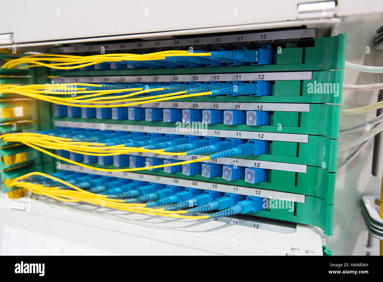 Technology center with fiber optic equipment Stock Photo - Alamy