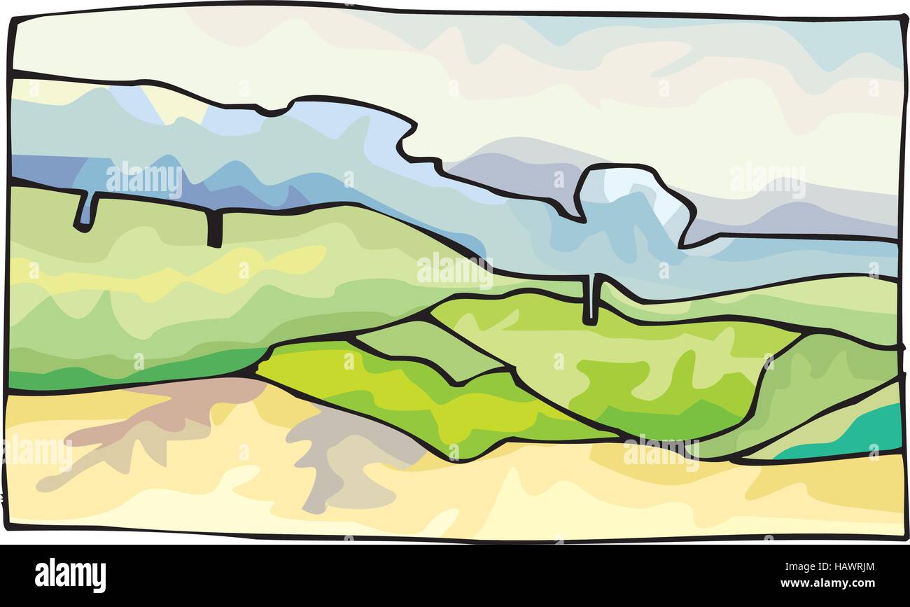 Butte illustration Stock Vector Images - Alamy
