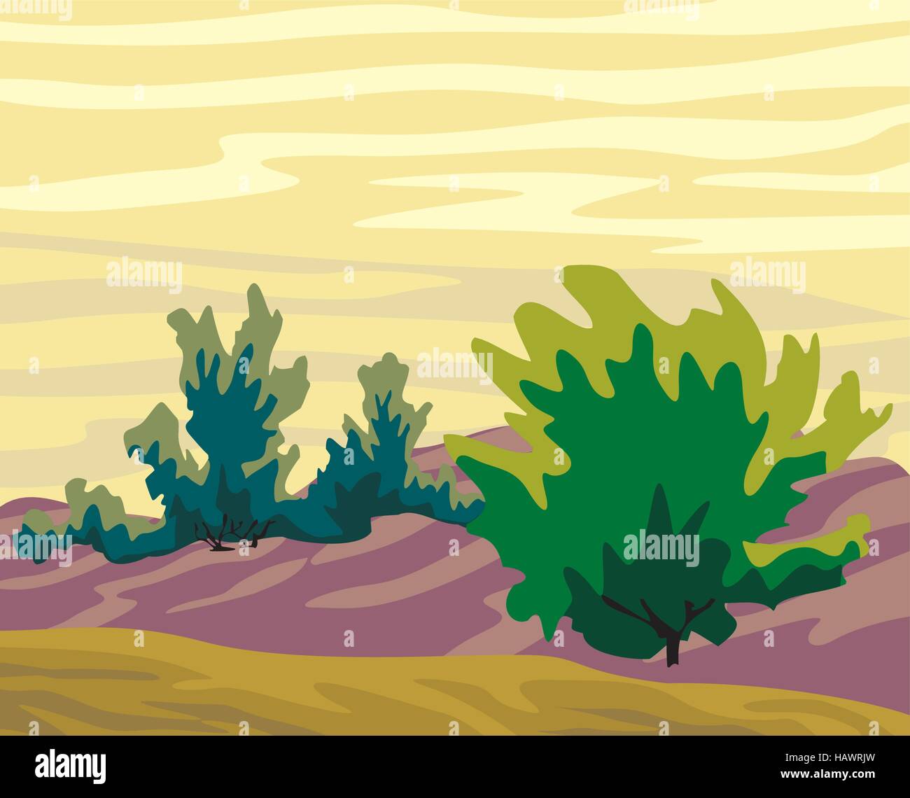 Butte illustration Stock Vector Images - Alamy