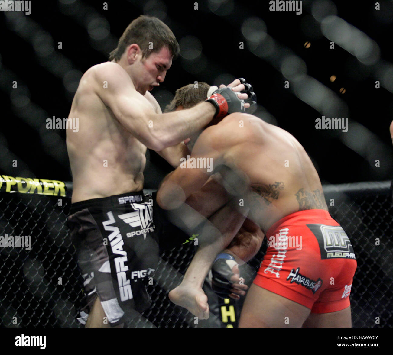 Amir Sadollah, left, fights Phil Baroni at UFC 106 at the Mandalay ...