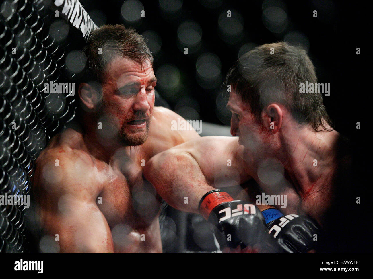 Amir Sadollah, right, fights Phil Baroni at UFC 106 at the Mandalay ...