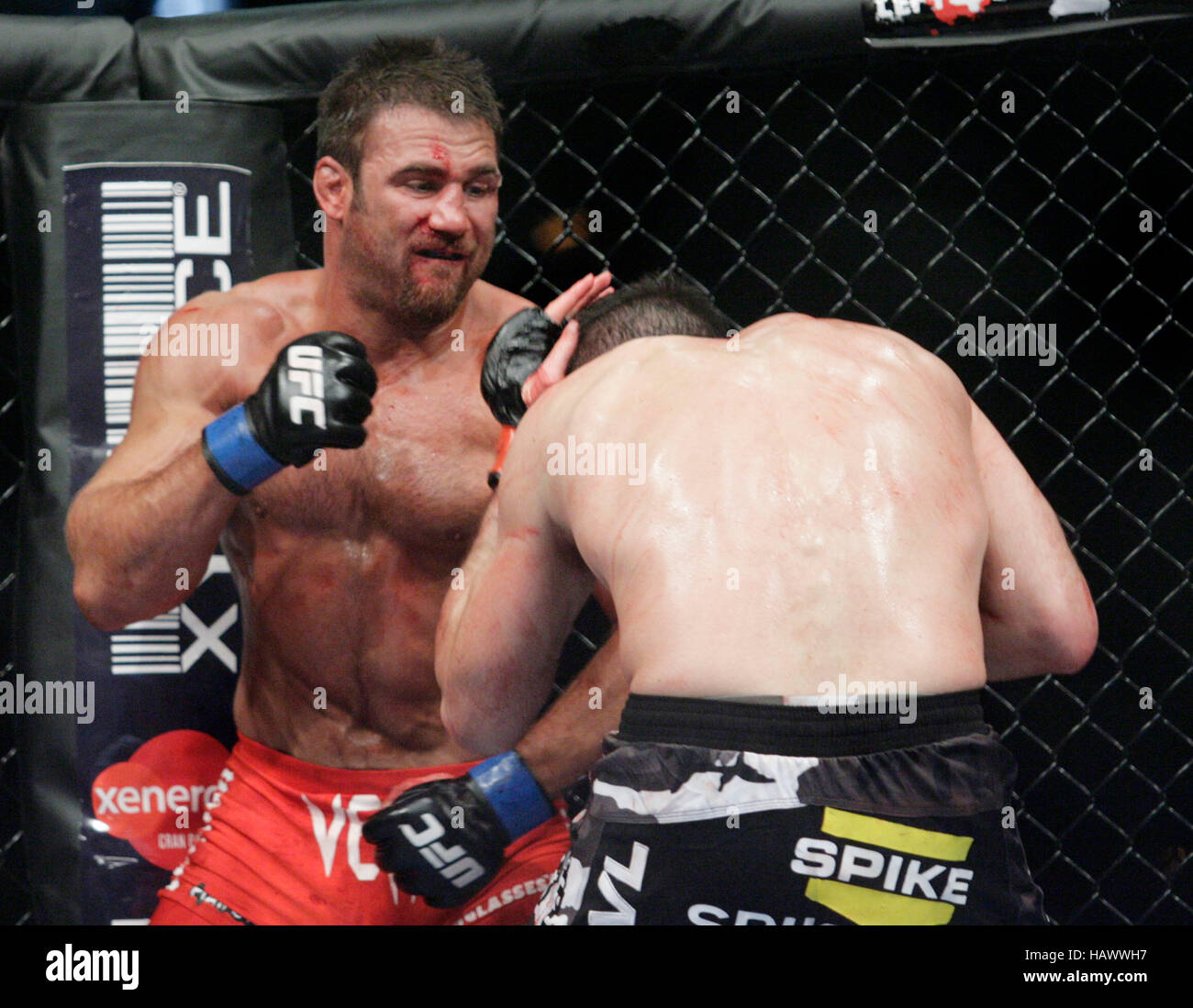 Amir Sadollah, right, fights Phil Baroni at UFC 106 at the Mandalay ...