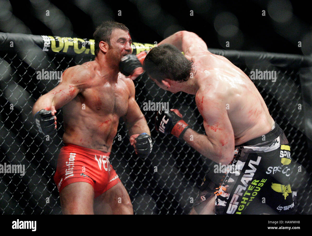 Amir Sadollah, right, fights Phil Baroni at UFC 106 at the Mandalay ...
