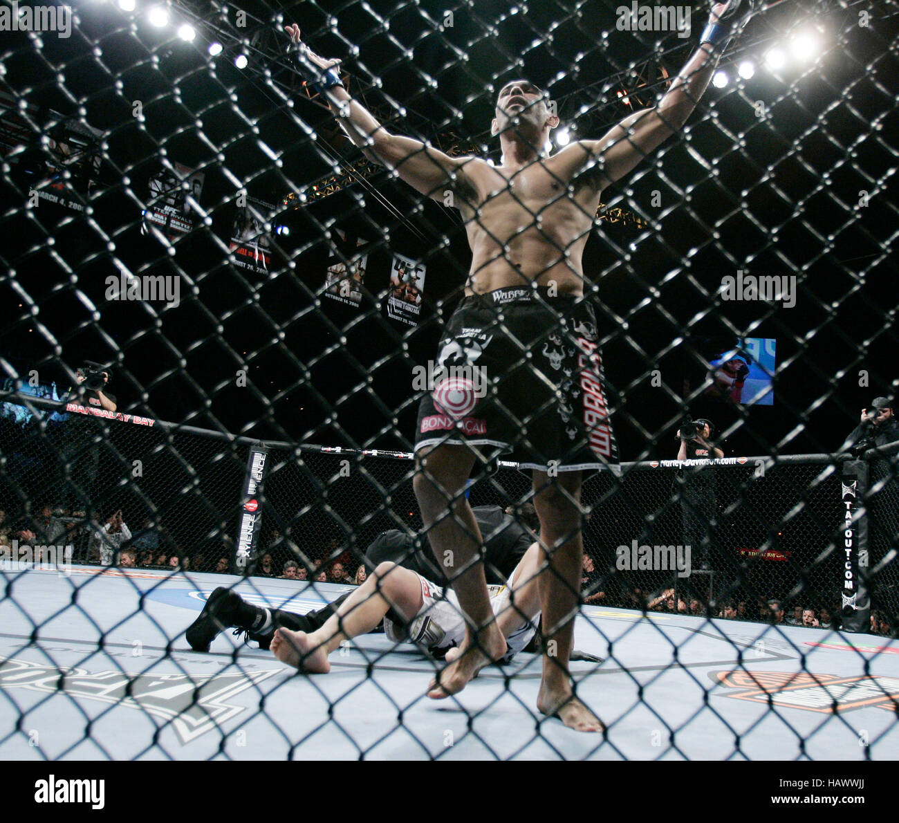 Antonio Rogerio Nogueira, foreground, celebrates his victory over Luiz ...
