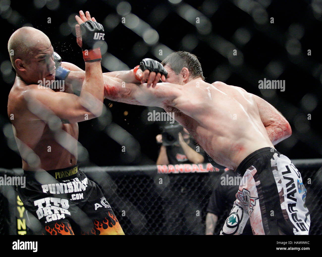 Forrest Griffin, right, fights Tito Ortiz at UFC 106 at the Mandalay ...