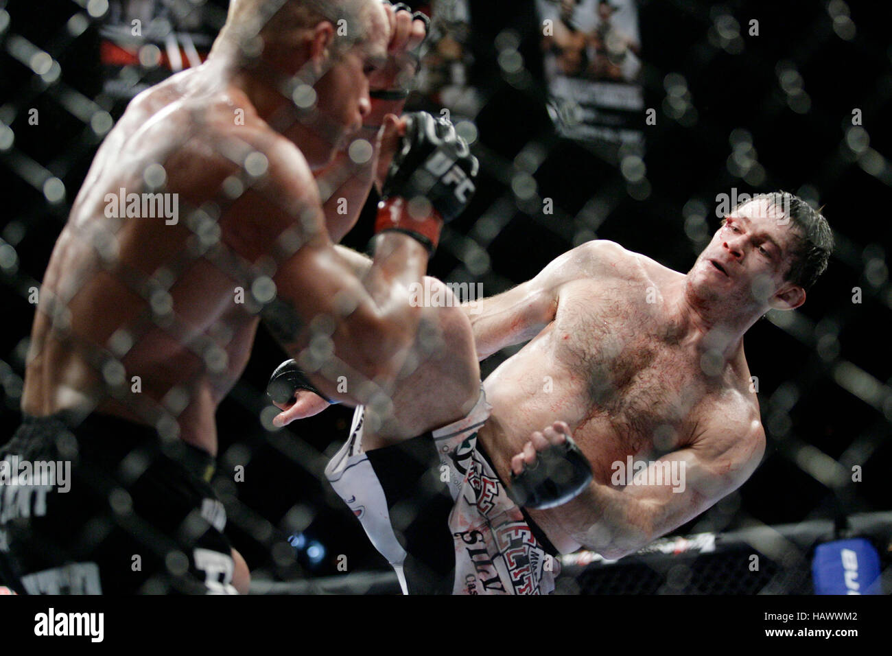 Forrest Griffin, right, fights Tito Ortiz at UFC 106 at the Mandalay ...