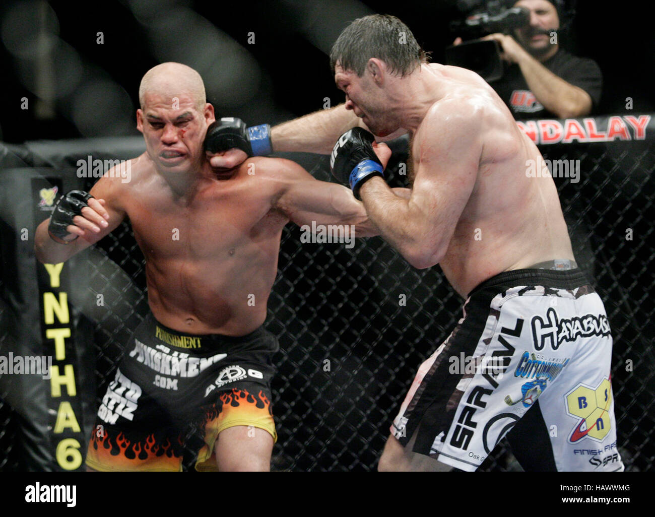 Forrest Griffin, right, fights Tito Ortiz at UFC 106 at the Mandalay ...
