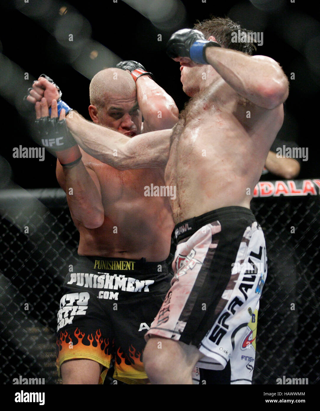Forrest Griffin, right, fights Tito Ortiz at UFC 106 at the Mandalay ...