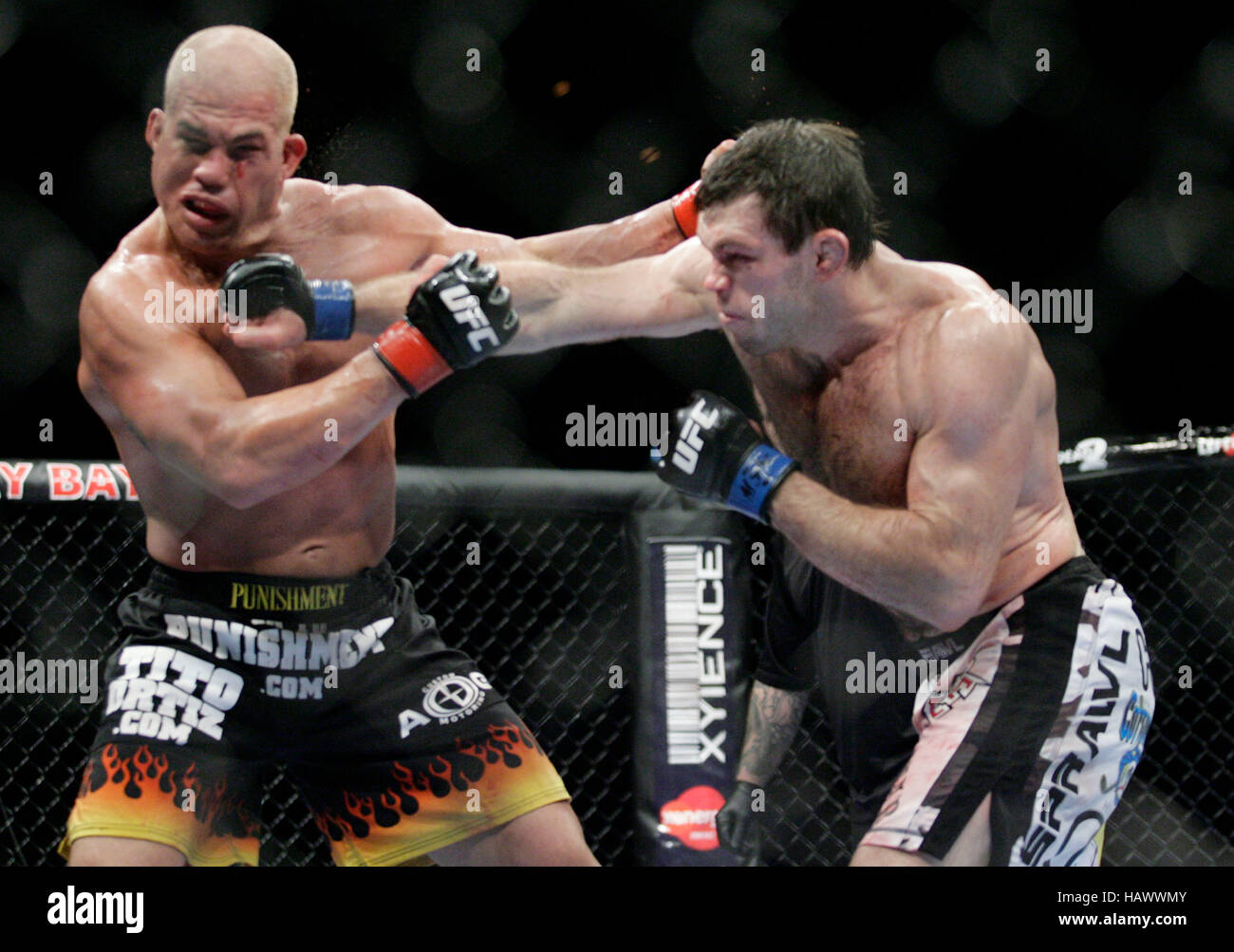 Forrest Griffin, right, fights Tito Ortiz at UFC 106 at the Mandalay ...