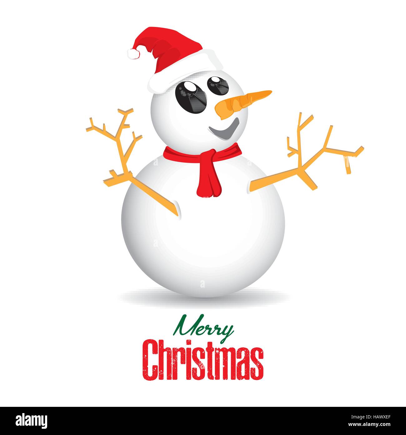 Happy merry christmas snowman card hi-res stock photography and images ...