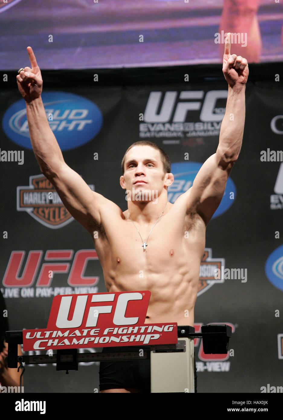 Jake Ellenberger at the UFC 108 weigh-ins at the MGM Grand Garden Arena ...