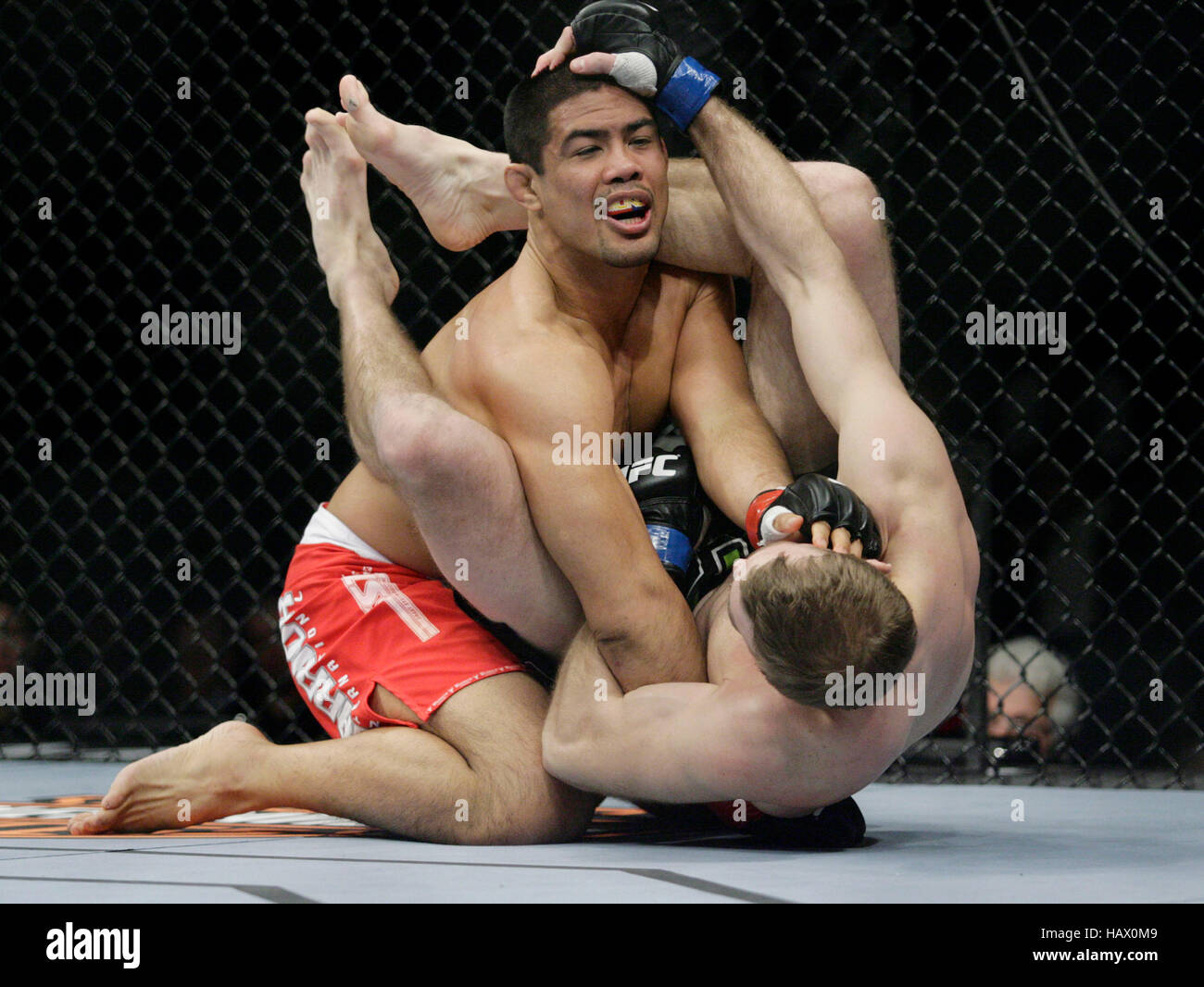 Mark Munoz, top, fights Ryan Jensen during UFC 108 at the MGM Grand ...