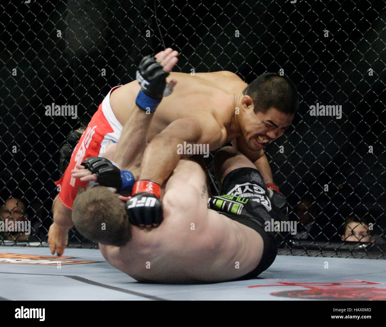 Mark Munoz, top, fights Ryan Jensen during UFC 108 at the MGM Grand ...