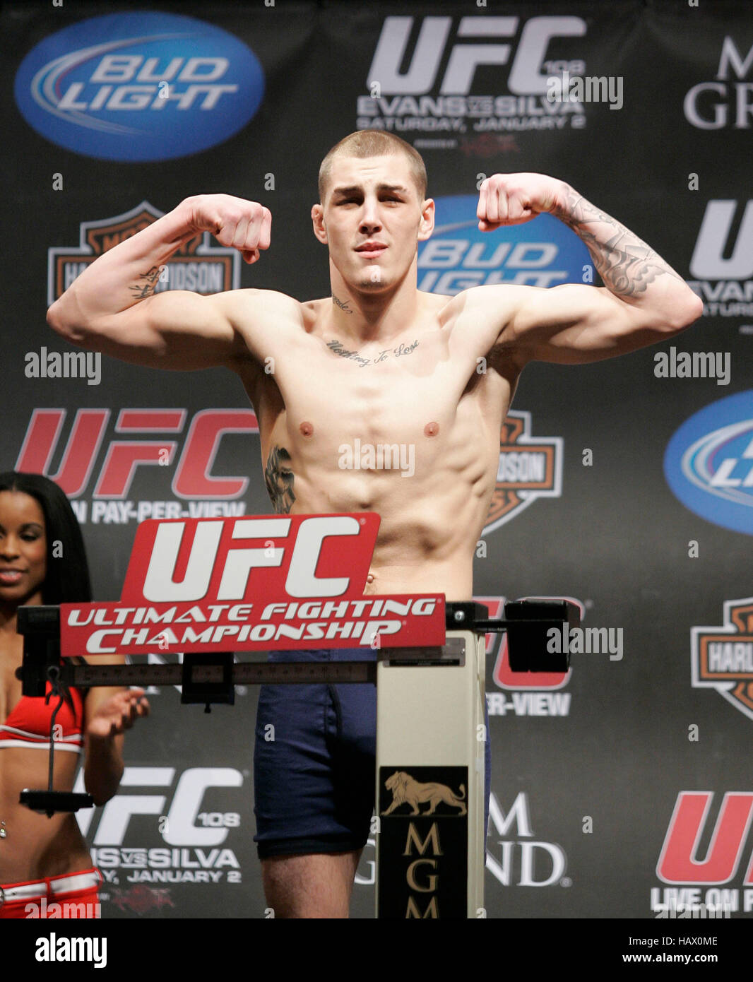 Dan Lauzon at the UFC 108 weigh-ins at the MGM Grand Garden Arena on ...
