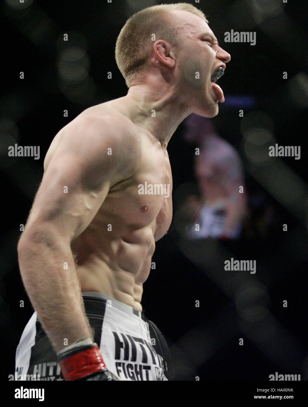 Martin Kampmann celebrates his win over Jacob Volkmann during UFC 108 ...