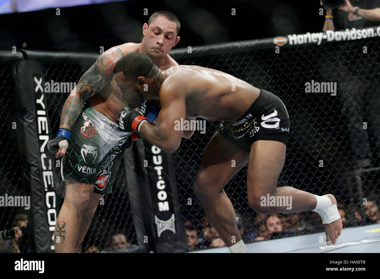 Rashad Evans, right, fights Thiago Silva during UFC 108 at the MGM ...
