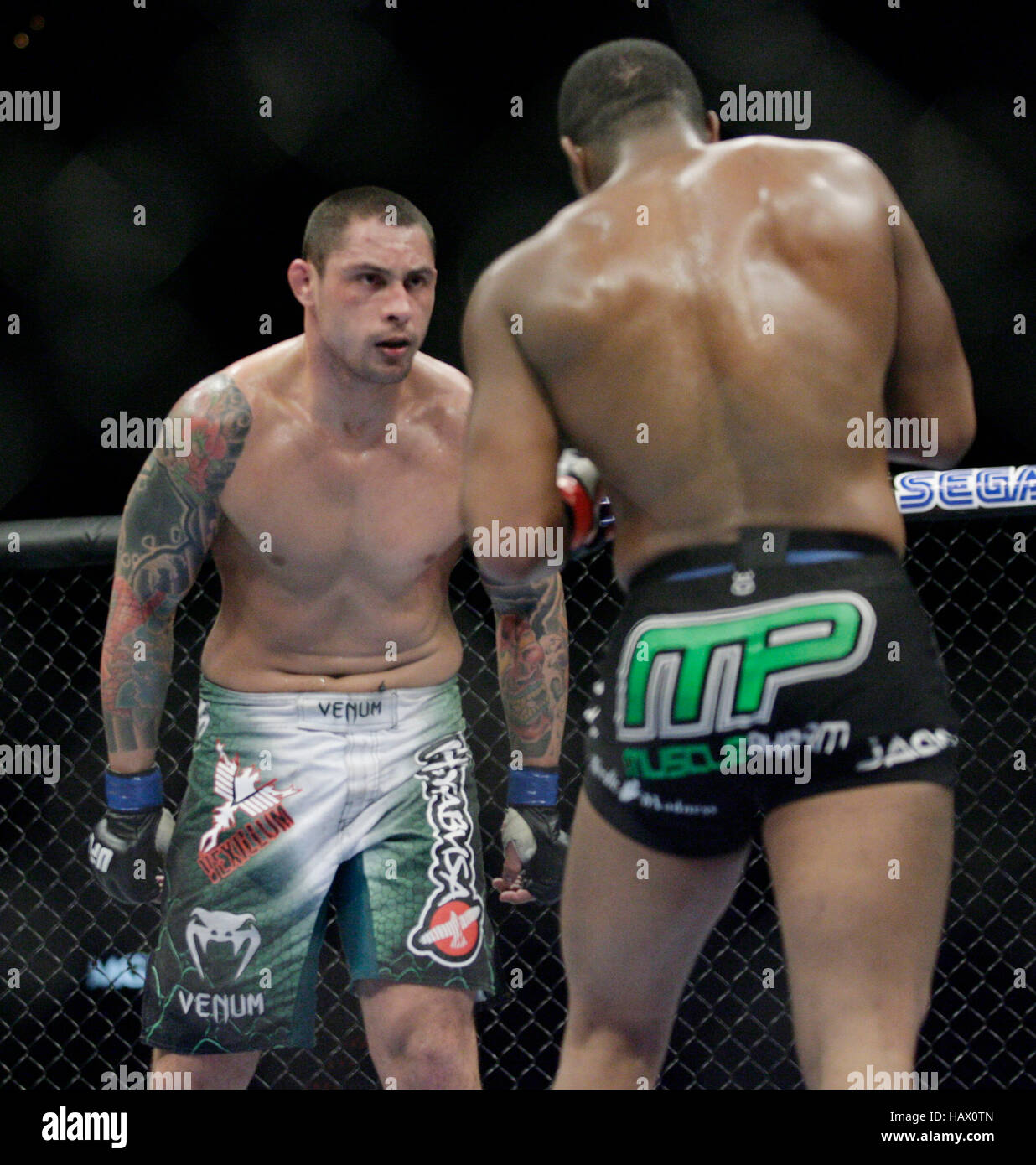 Rashad Evans, right, fights Thiago Silva during UFC 108 at the MGM ...
