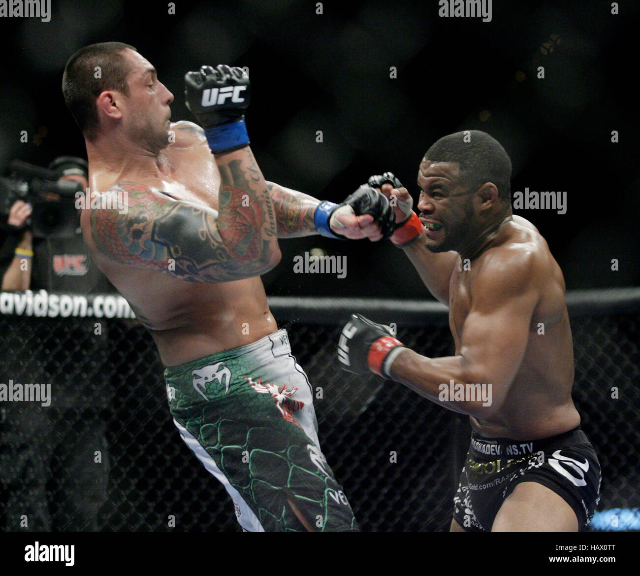Rashad Evans, right, fights Thiago Silva during UFC 108 at the MGM ...