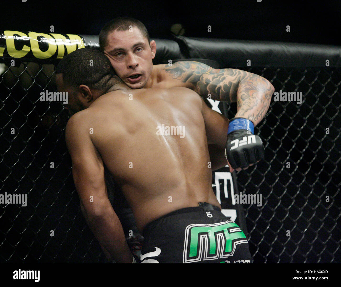 Rashad Evans, left, fights Thiago Silva during UFC 108 at the MGM Grand ...