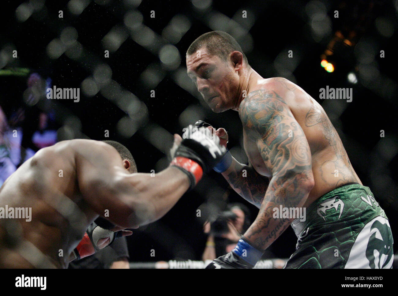 Rashad Evans, left, fights Thiago Silva during UFC 108 at the MGM Grand ...
