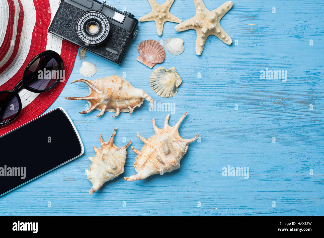 Summer objects for vacation Stock Photo - Alamy