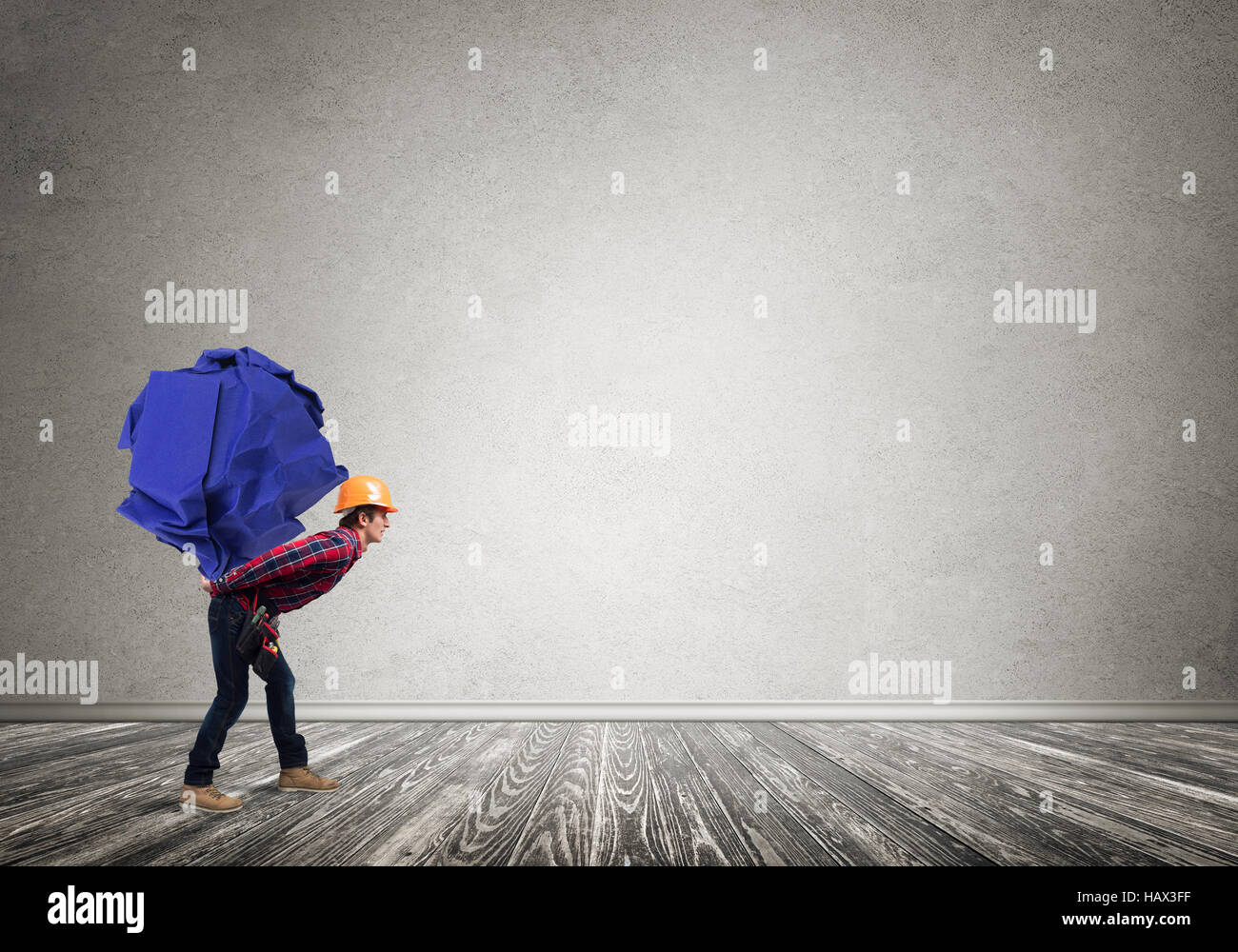 Engineer man carry load Stock Photo - Alamy