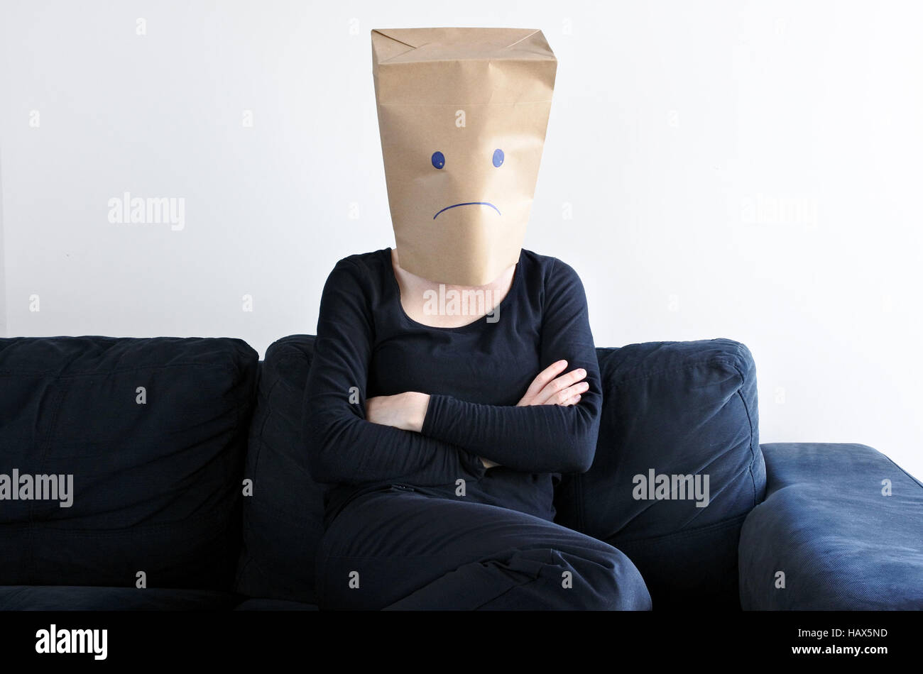 Woman And Sad And Alone And Couch High Resolution Stock Photography and ...