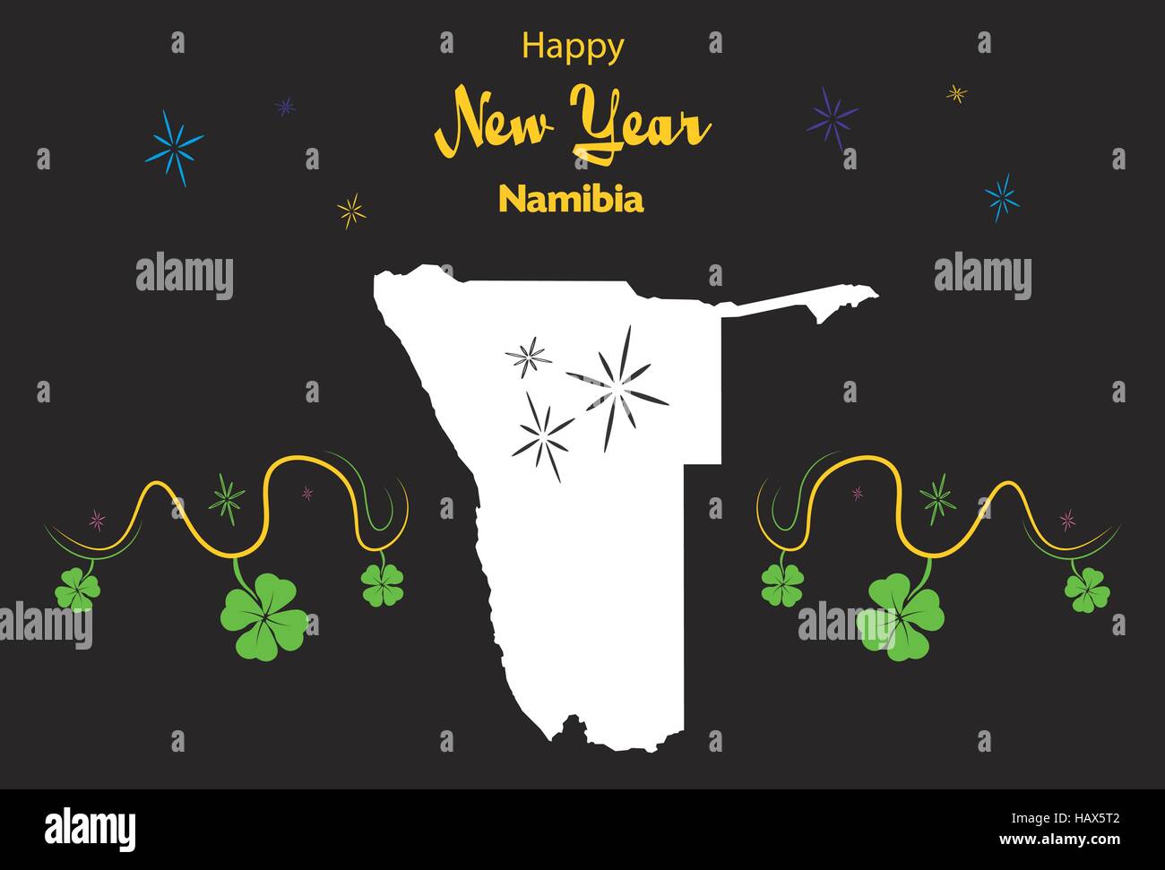 Happy New Year illustration theme with map of Namibia Stock Vector ...