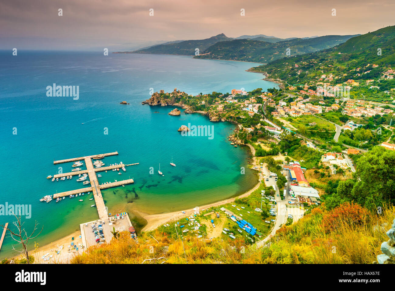 Areal view of Cefalu, Italy Stock Photo - Alamy