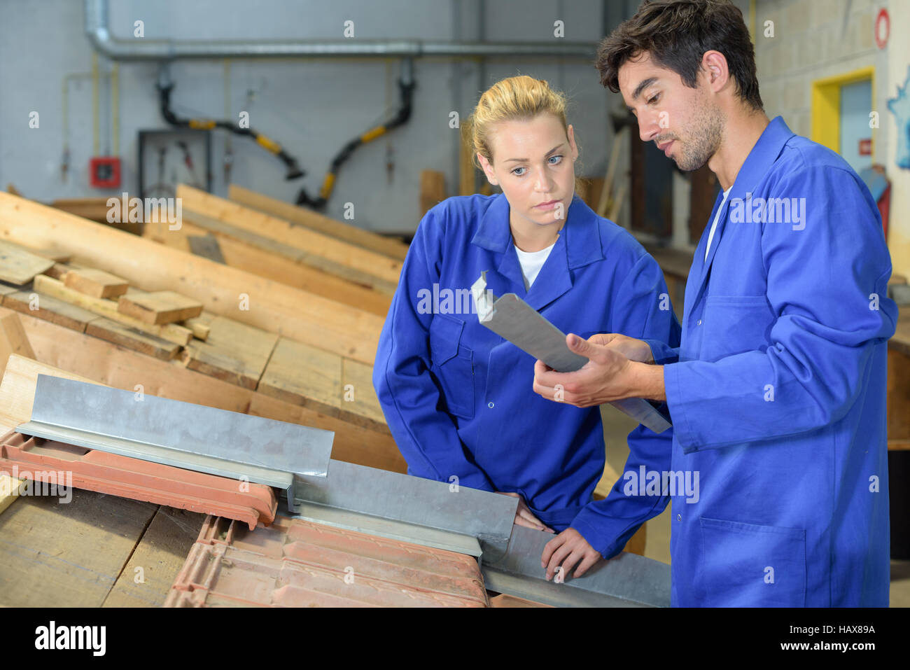 workers in carpentry workshop Stock Photo - Alamy