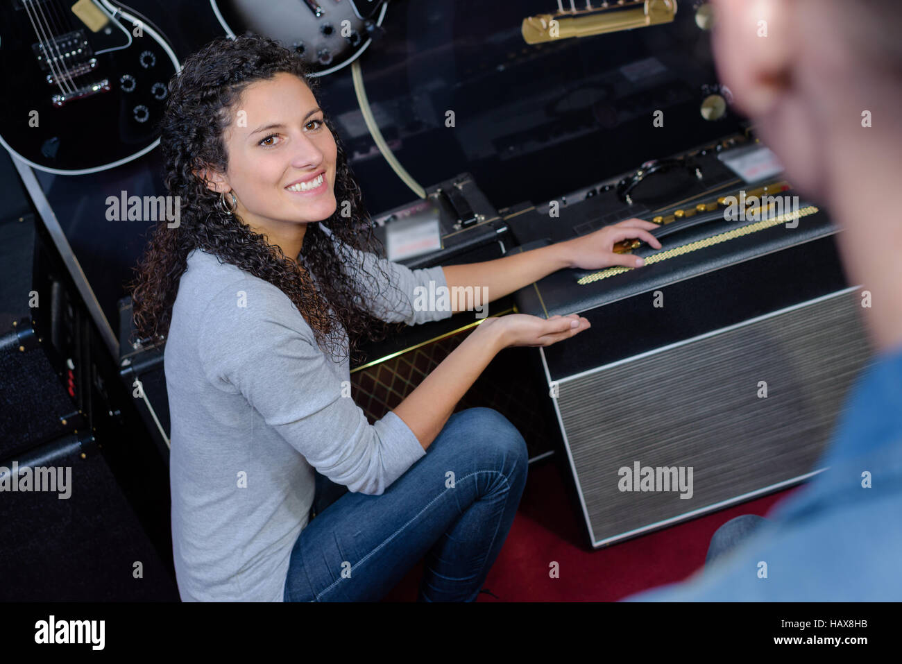 in the music shop Stock Photo - Alamy