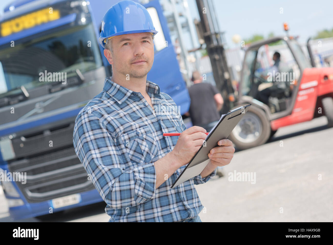man and lorry Stock Photo - Alamy