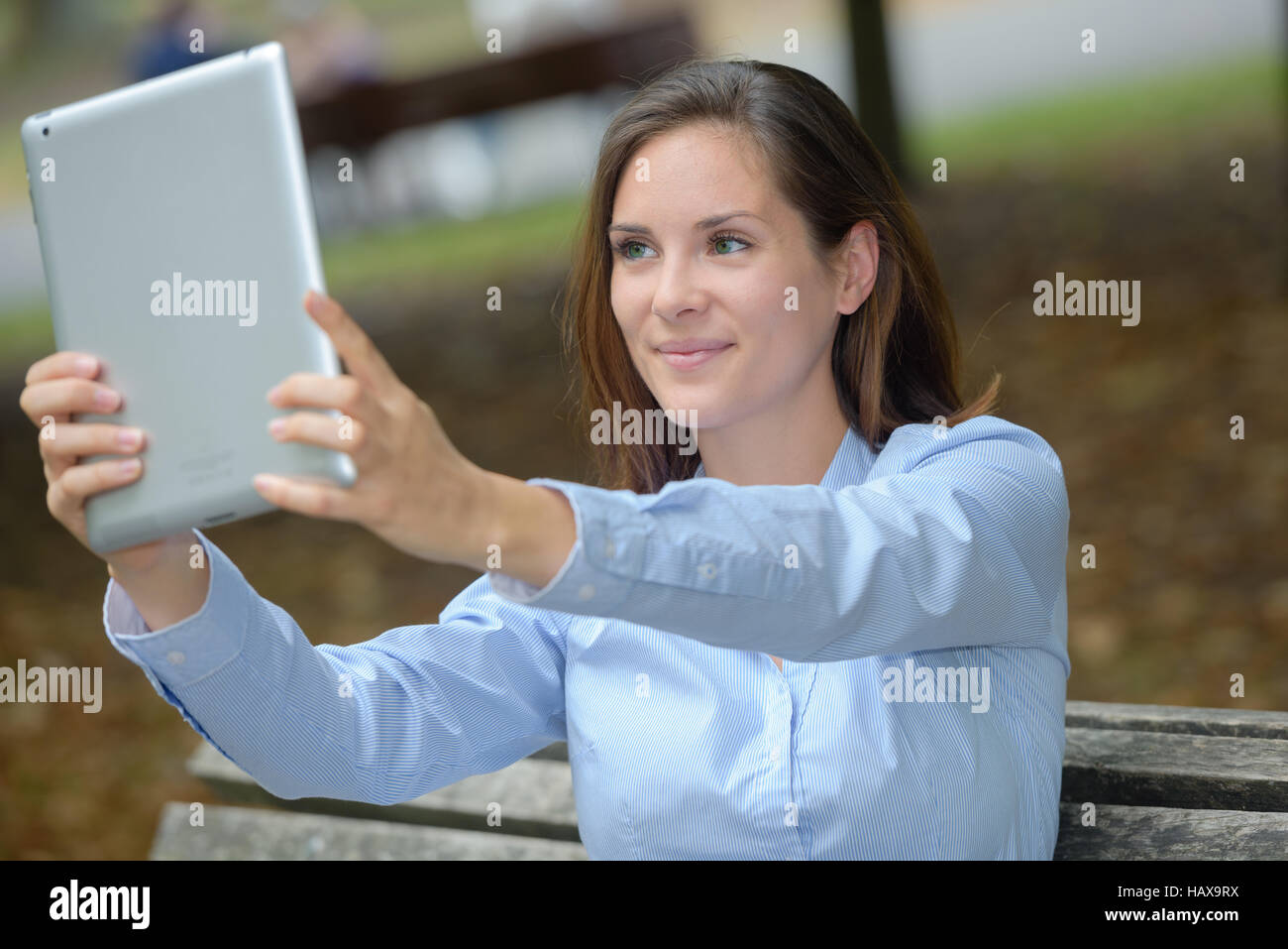 using the front camera Stock Photo - Alamy