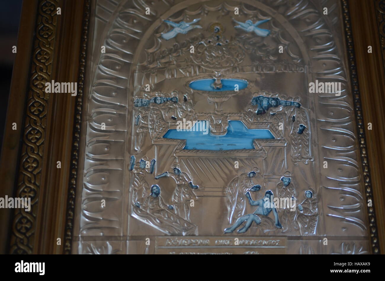 church orthodox silver-plated icon Stock Photo - Alamy