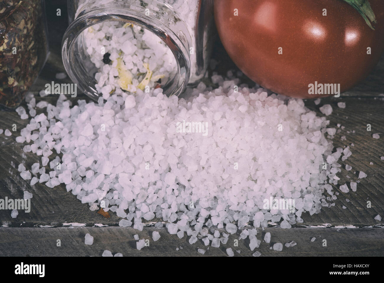 image of table salt herb in containers Stock Photo - Alamy