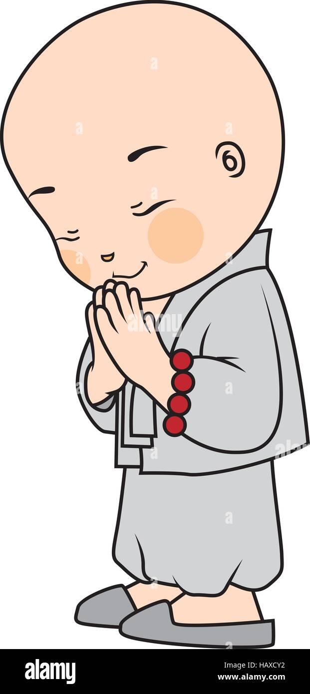 Novice monk prayer Stock Vector Images - Alamy