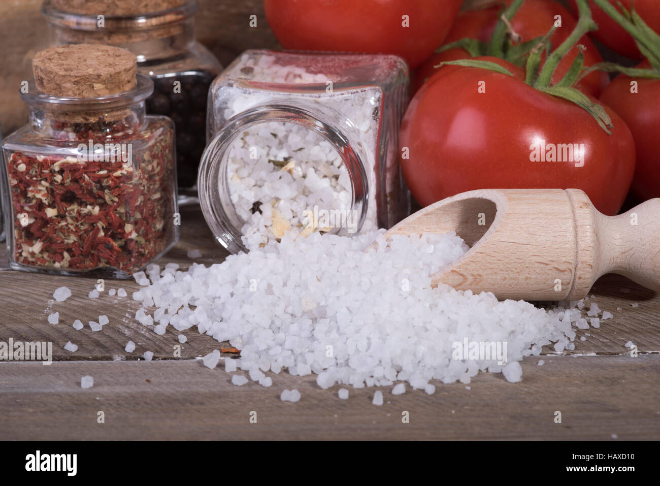 image of table salt herb in containers Stock Photo - Alamy