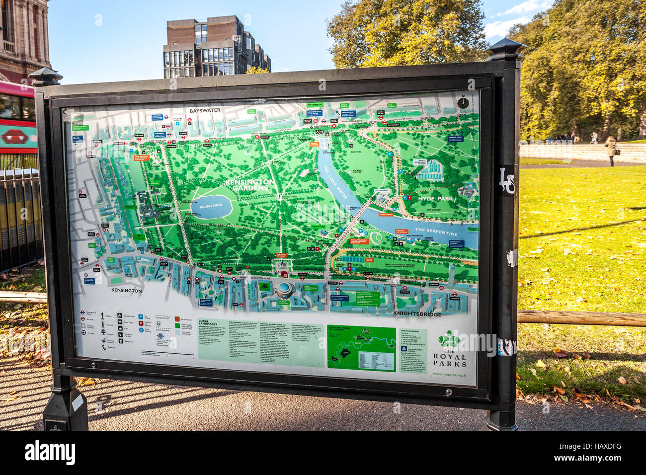 London The royal Park map panel info Stock Photo - Alamy
