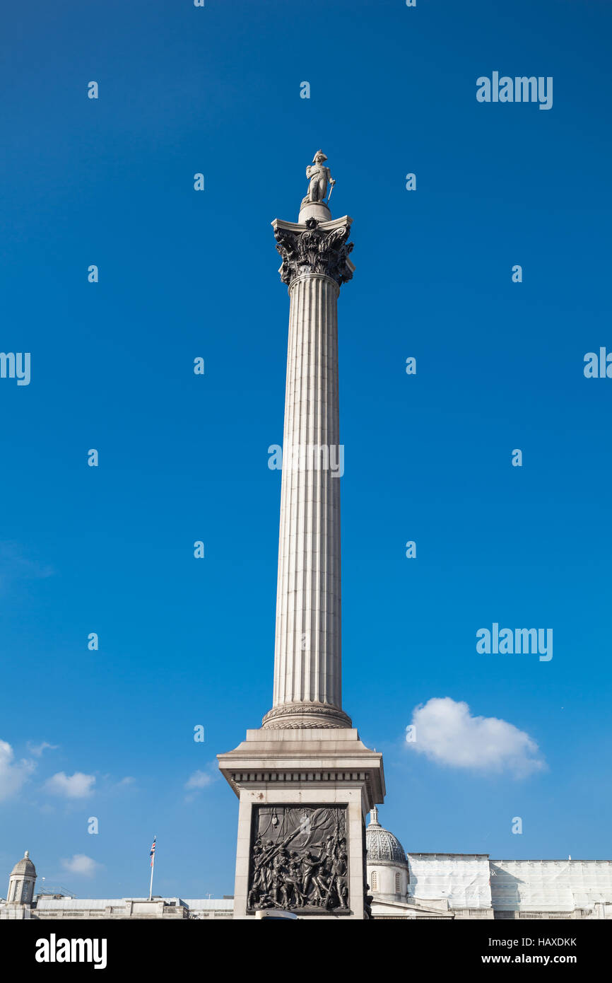 London Napoleon column statue on blue sky Stock Photo - Alamy