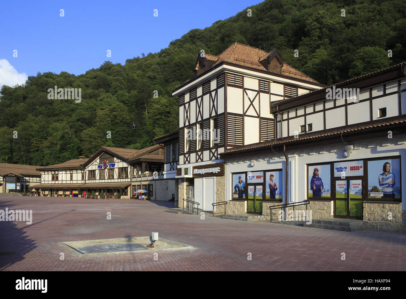 Rosa Khutor Alpine Resort in Krasnaya Polyana Stock Photo - Alamy