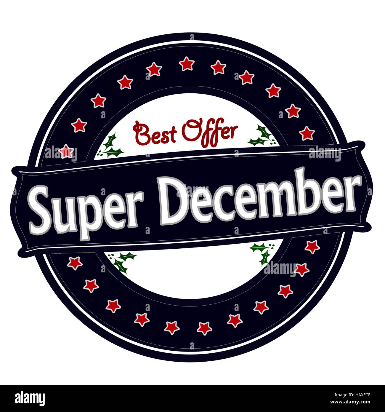Rubber stamp with text best offer super December inside, vector ...