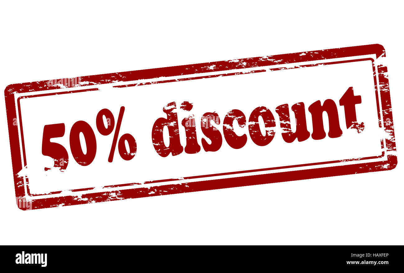 Rubber stamp with text fifty percent discount inside, vector ...