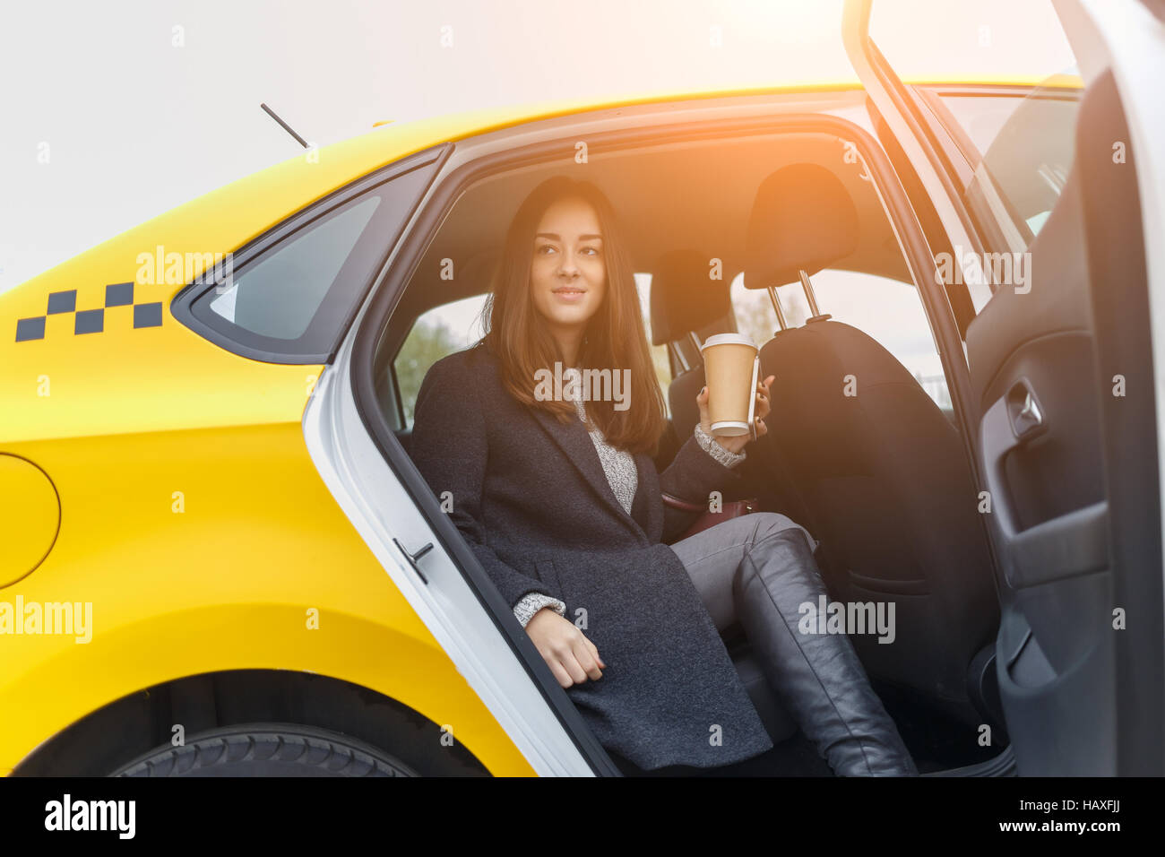 Female taxi driver yellow cab hi-res stock photography and images - Alamy